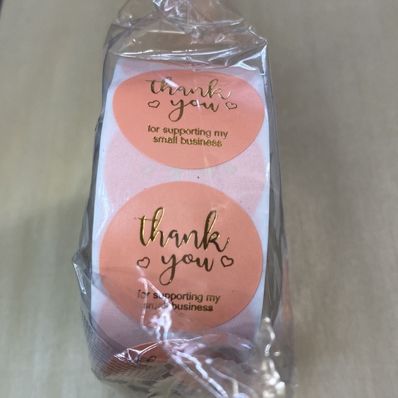 Office | Roll Of 50 Thank You Stickers Peach And Gold | Poshmark